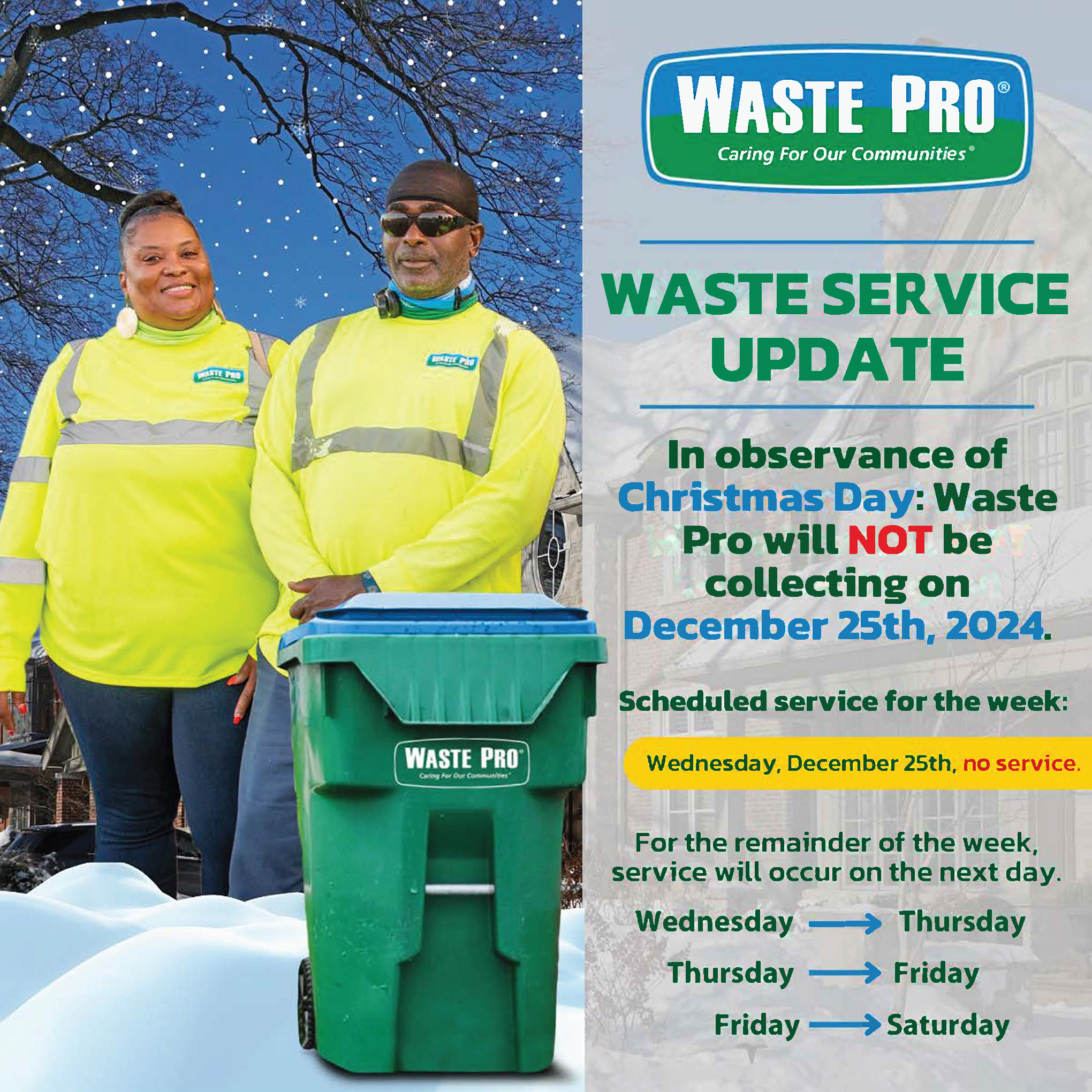 2024 Christmas Holiday Closure - Bessemer City, NC