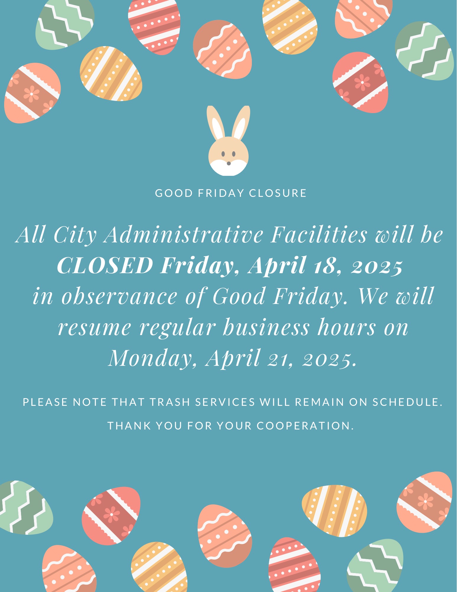 Good Friday Holiday Closure - Bessemer City, NC